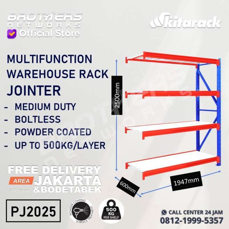 Jual WAREHOUSE RACK KITARACK JOINTER PJ2025 RAK GUDANG MEDIUM DUTY 2 ...