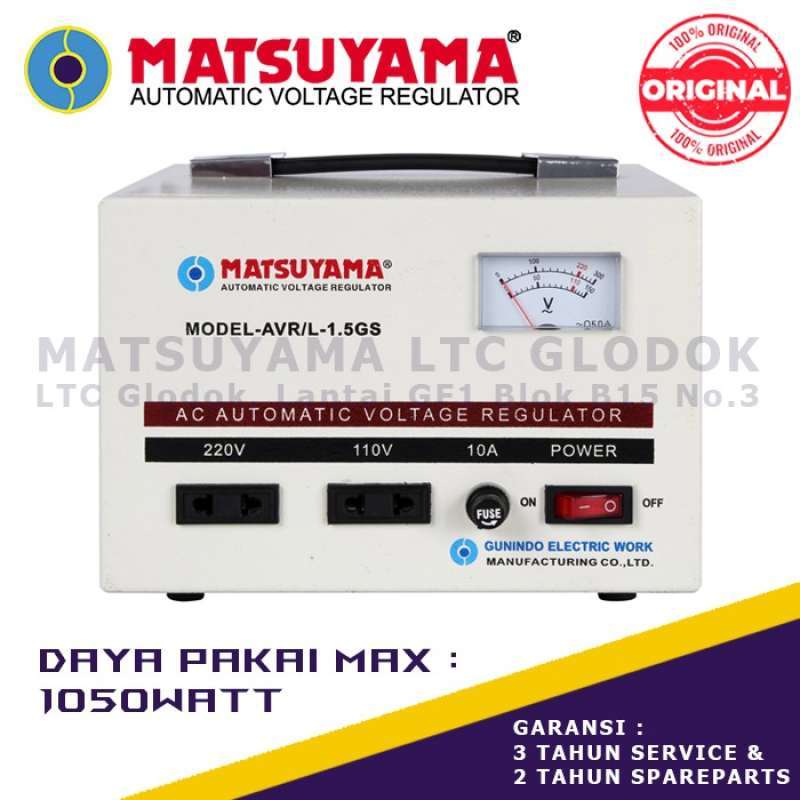 Jual Stabilizer Listrik Stavolt Voltage Regulator MATSUYAMA 1500 Watt ...