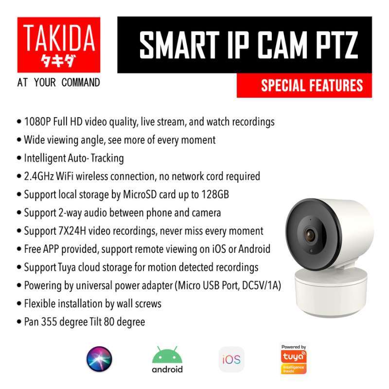 Jual Smart Cctv Takida Smart Ip Cam Ptz 360 Derajat - 32 Gb Di Seller ...