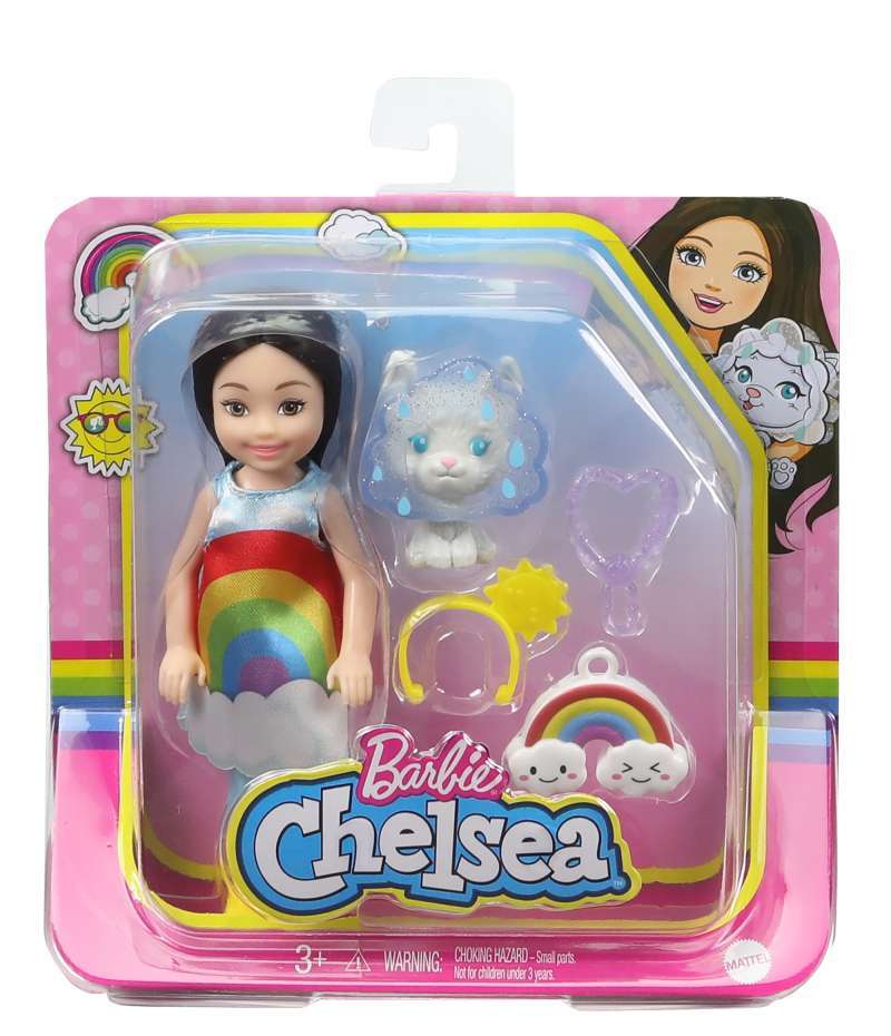 Promo Barbie Club Chelsea Dress-Up Doll (6-Inch Brunette) In Rainbow ...