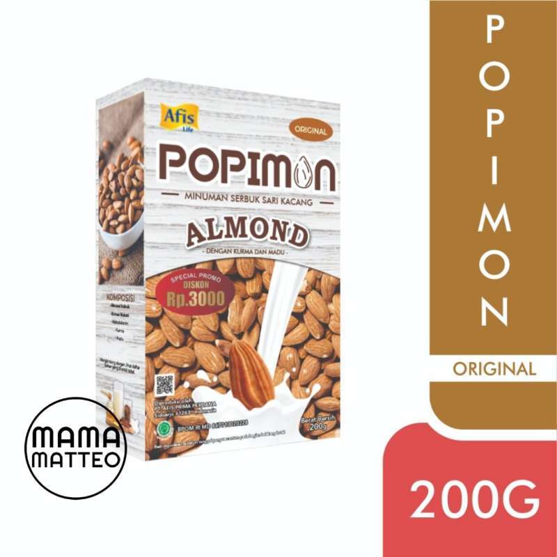 Promo AFIS POPIMON Sari Bubuk Almond Umum Minuman kesehatan keluarga ...