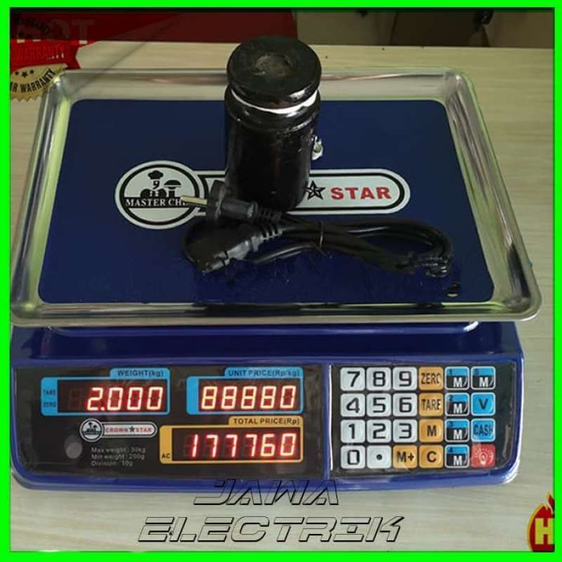 Promo SALE Crown Timbangan Digital Barang 30 Kg / Laundry / Sembako / Laundry Diskon 6% di ...