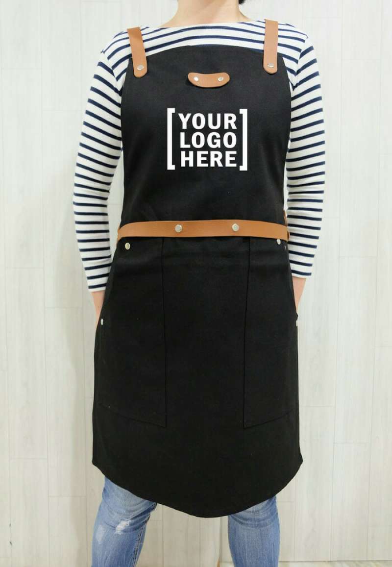 Promo Apron (Celemek) Barista / Barber / Chef - Tali Silang - Logo Sendiri Diskon 17% di Seller ...