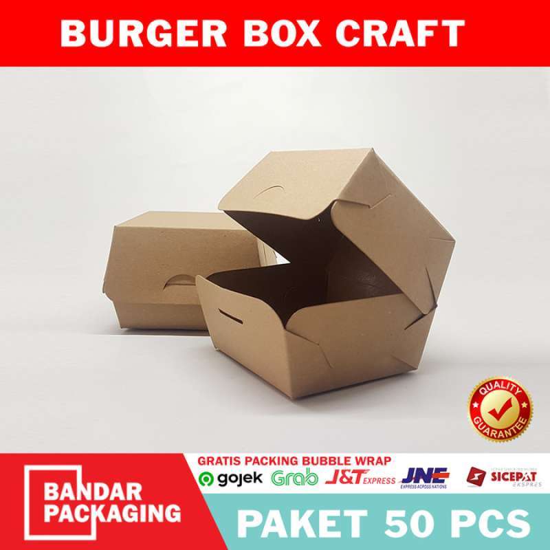 Jual Box Dus Kardus Kotak Roti Burger 10X8,5X8Cm Craft Laminasi - 50 ...