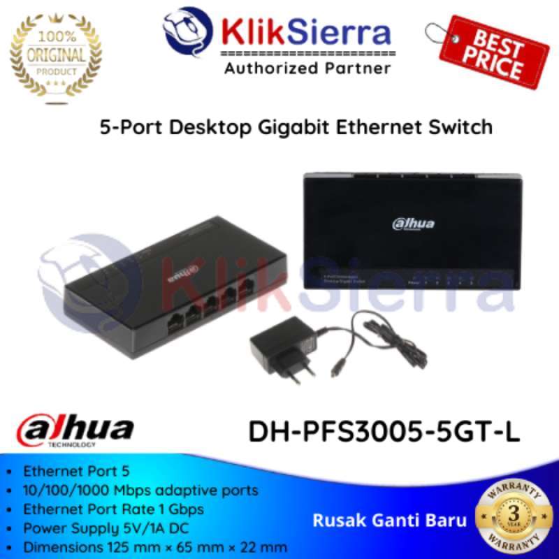 Jual Dahua DH-PFS3005-5GT-L Switch Ethernet Gigabit 5-Port Switch ...