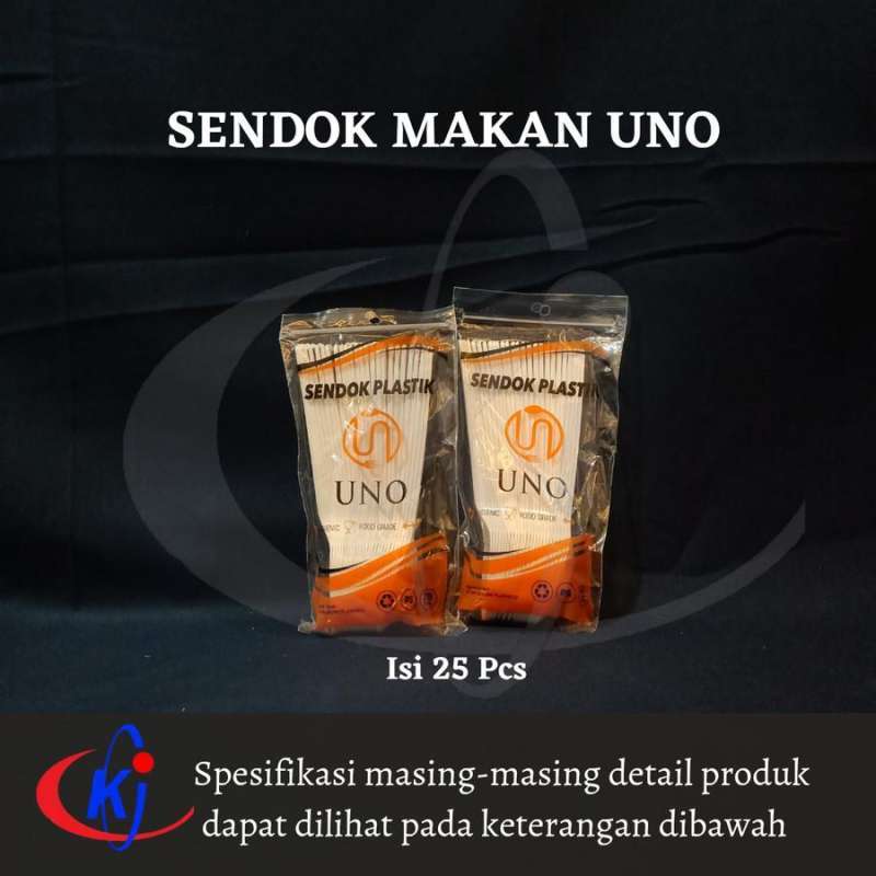 Jual Sendok Makan Plastik UNO Warna Putih Susu, Bening Isi 25pcs di ...