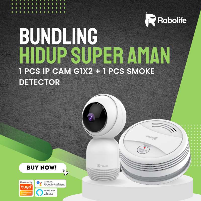 Promo Robolife Smart IP Camera G1X2 + Smoke Detector Diskon 15% di ...