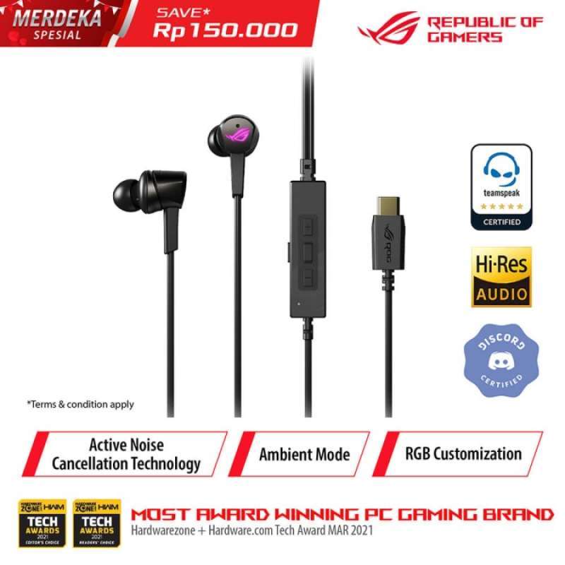 Promo ASUS ROG Cetra II Noise Canceling In-Ear Gaming Headphones Diskon ...