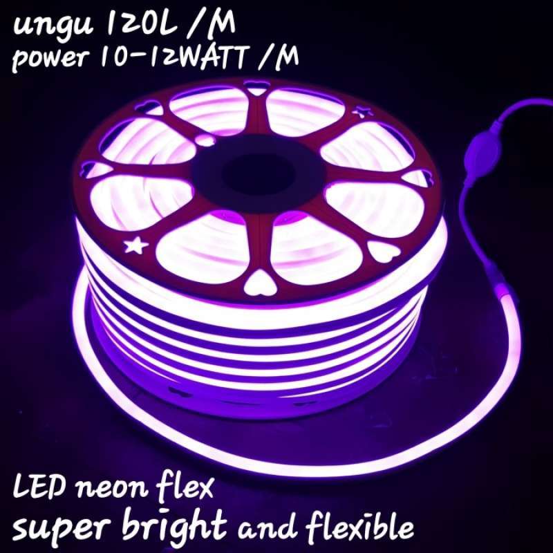 Promo Lampu Led Neon Flex Smd 2835 120Leds Per Meter Ungu 50 Meter ...