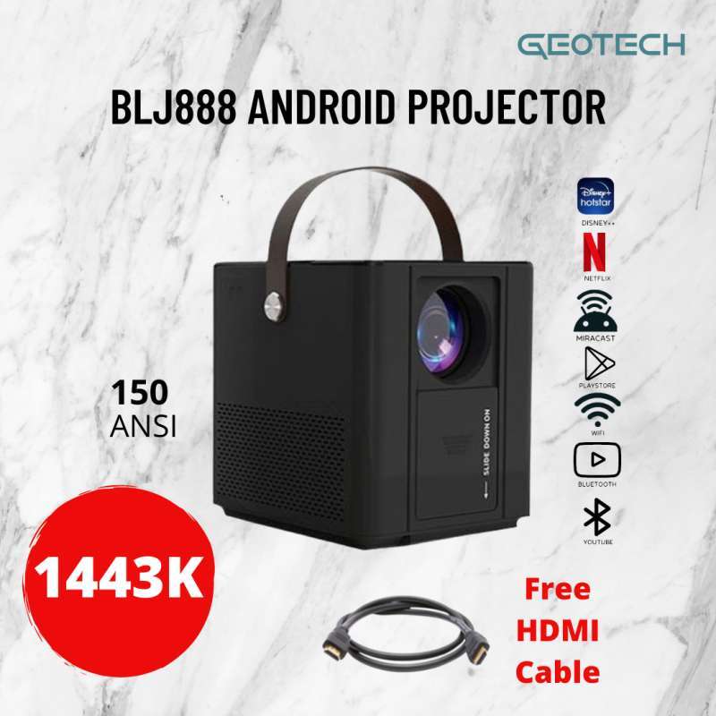 Jual Proyektor Android GEOTECH BLJ88 Proyektor HP / Laptop ke Tembok ...