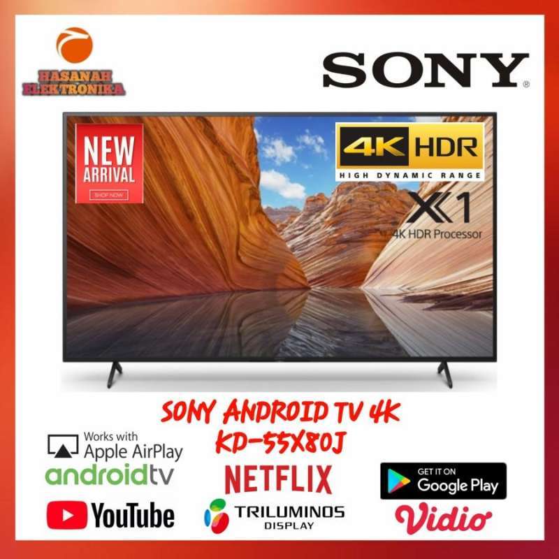 Jual SONY ANDROID TV NEW 2021 ANDROID SMART TV 4K UHD KD-55X80J 55 INCH ...