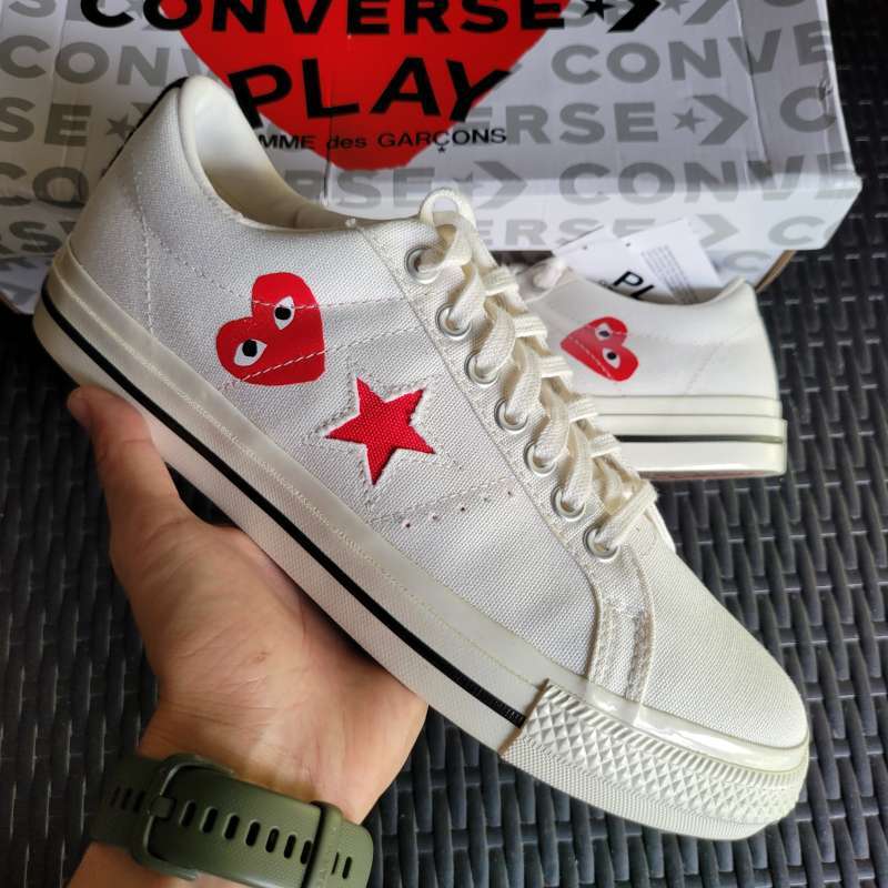 Jual Converse One Star Ox CDG Comme des Garcons PLAY White Low di ...