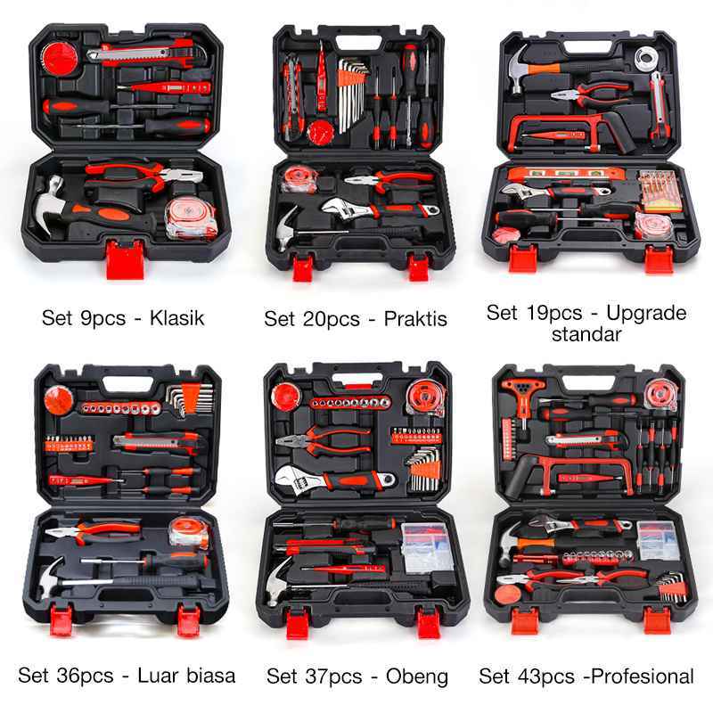 Jual Set Perkakas Perangkat Keras Rumah Tangga Set Tool Box Kombinasi ...