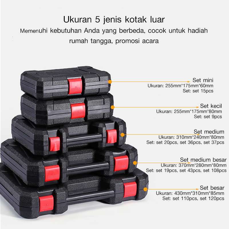 Jual Set Perkakas Perangkat Keras Rumah Tangga Set Tool Box Kombinasi ...