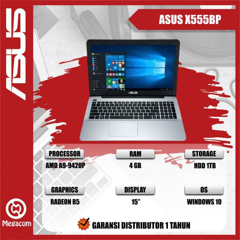 Jual Laptop ASUS X555BP (GREY) AMD A9-9420P Ram 4GB/ 1TB 15 Inch NEW ...