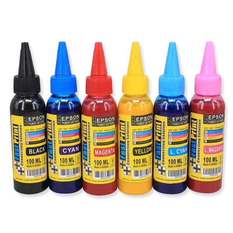 Promo Tinta Pigment Art Paper Korea Epson 1 Set - 6 Warna - 100 Ml ...