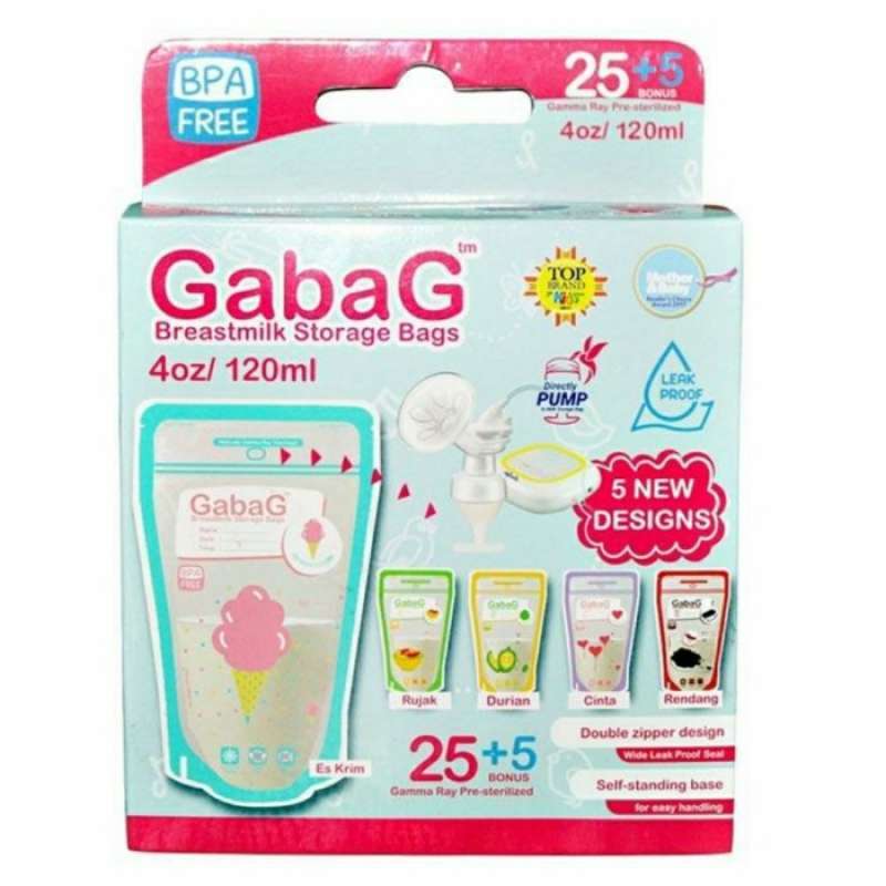 Jual GABAG KOLIBRI Plastik Asi 100ml Kantong asi Pompa Asi Gabag ...