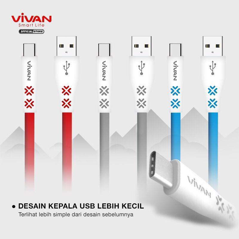 Jual Kabel Data USB Type C 2.4A Vivan Upgraded CTC100 ORIGINAL di ...