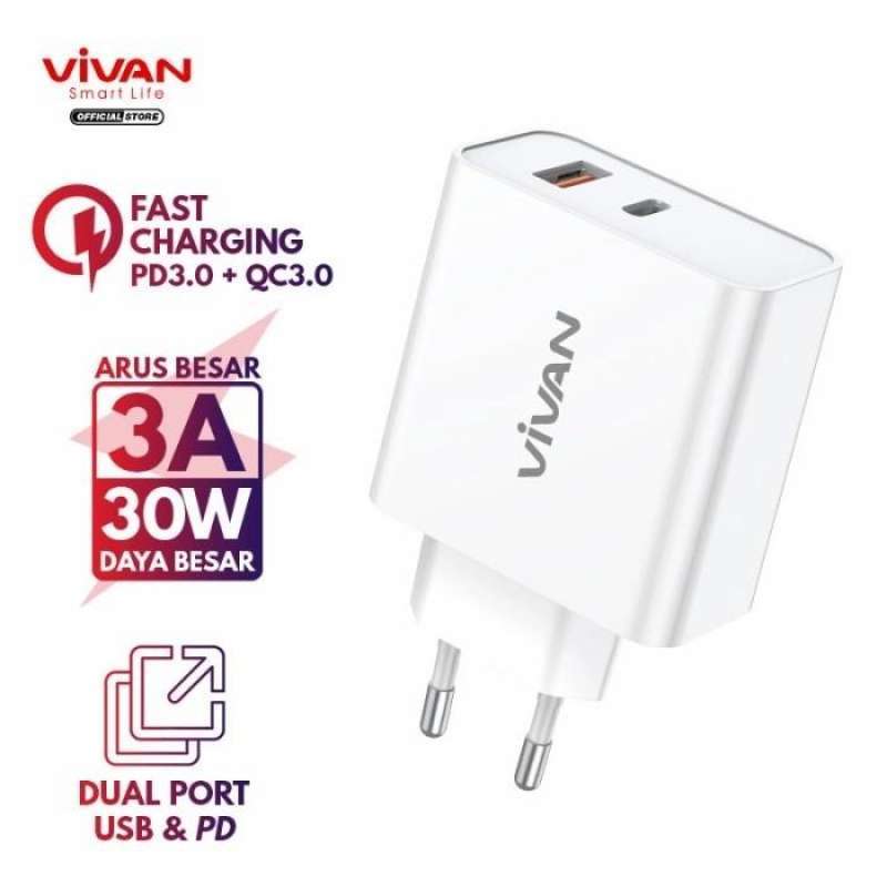 Jual VIVAN Charger Fast Charging Power Blitz 30W PD QC3.0 For iPhone 12 ...