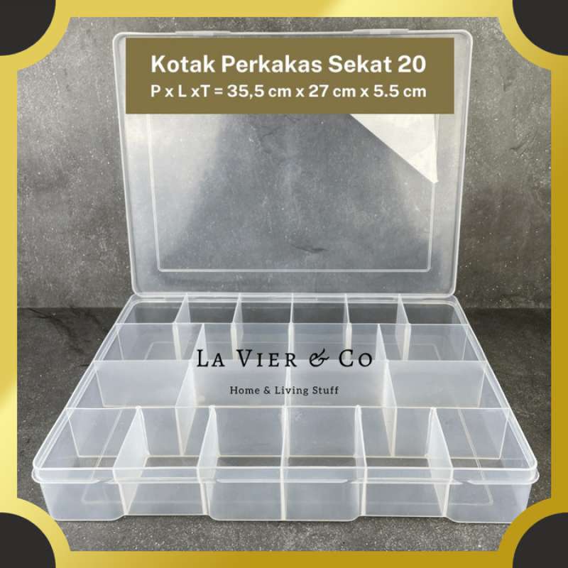 Jual Kotak Tempat Penyimpanan Perkakas Dengan 20 Besar Sekat Plastik Di