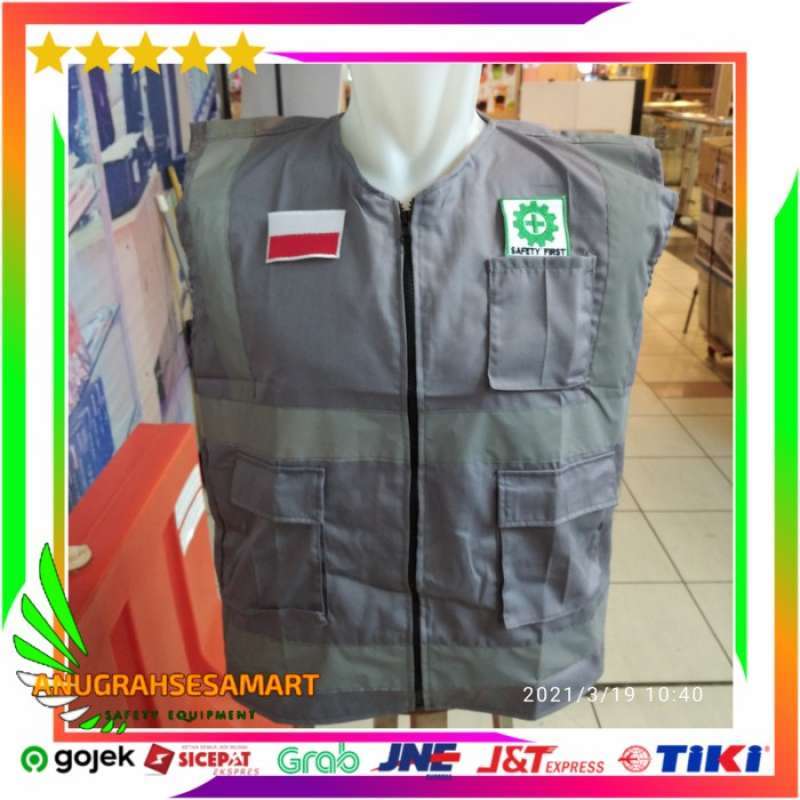 Promo Rompi Safety Drill Logo K3 - Rompi Safety Drill Hijau - Abu-abu ...