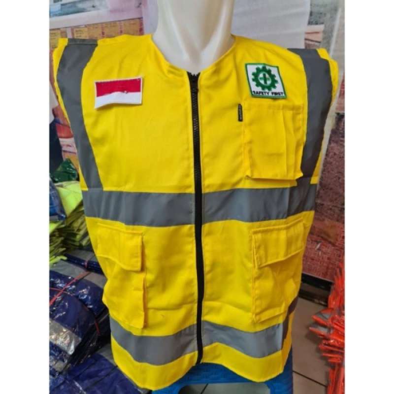 Promo Rompi Safety Kerja Proyek Bahan Drill + Logo K3 Dan Bendera ...