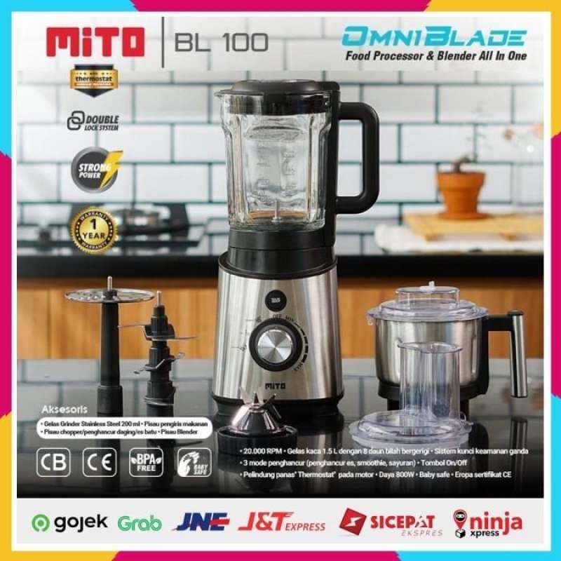 Jual Blender Mitochiba BL-100 BL 100 Omni Blade Gelas Kaca 1.5 Ltr di ...