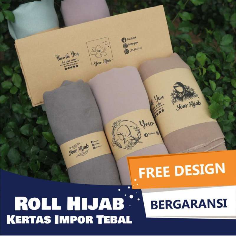 Jual Roll Hijab / Label Pengikat Hijab Jilbab Kraft Paper Semua Ukuran ...