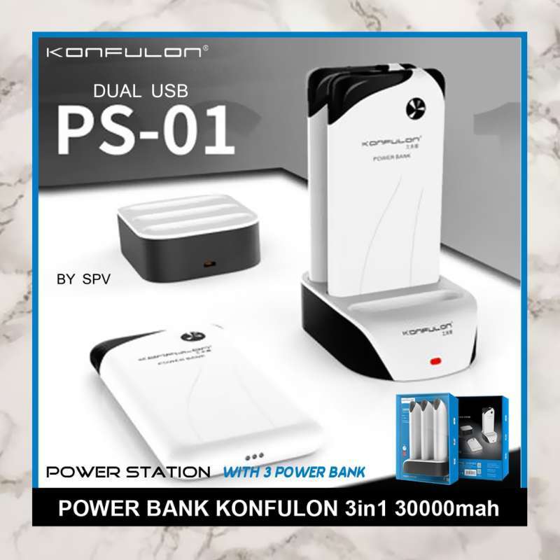 Jual POWER BANK 3 IN 1- POWER BANK 30000 MAH - POWER BANK KONFULON 3 IN ...