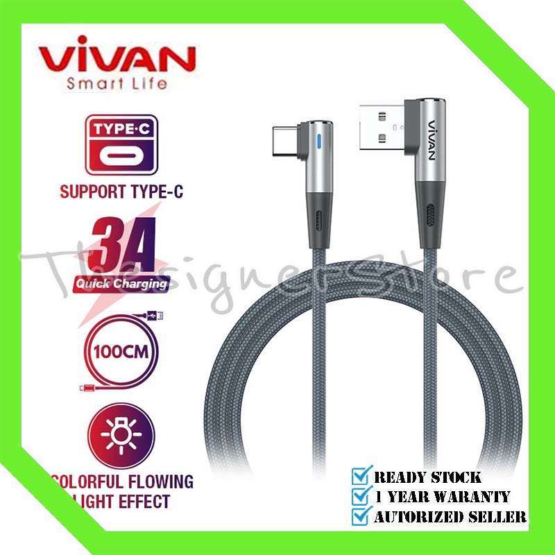 Promo VIVAN BWC100S Kabel Data Type C Fast Charging 3A Gaming Cable 1M ...