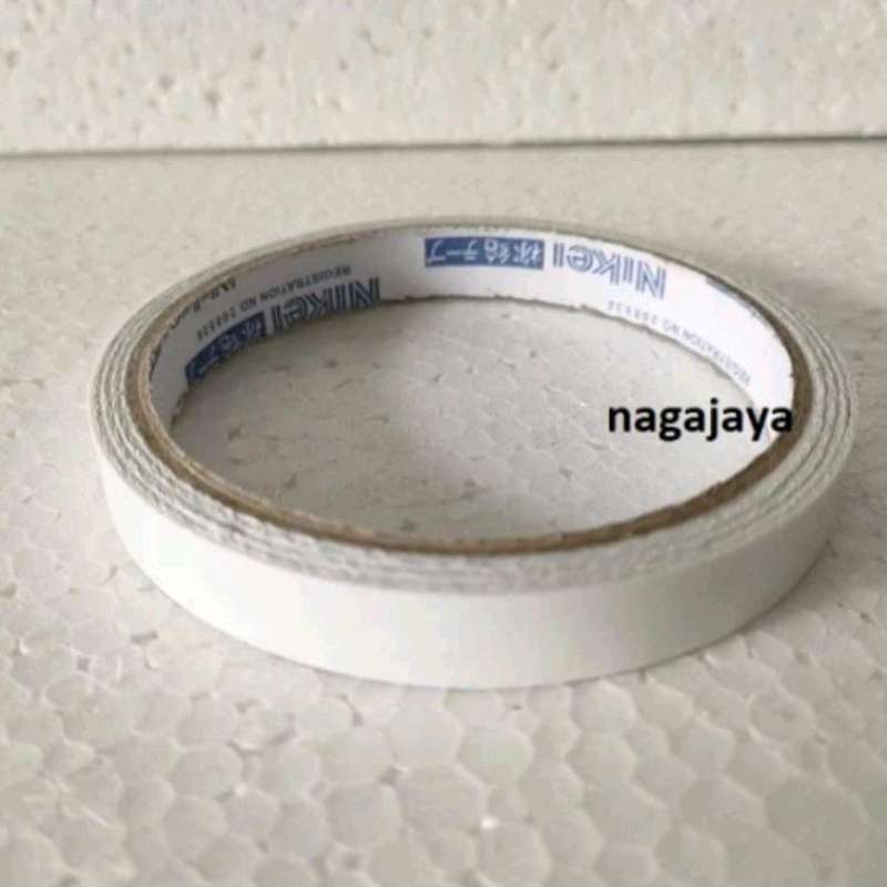 Promo Double tape 12mm perekat dua sisi double tape putih tape 12mm ...