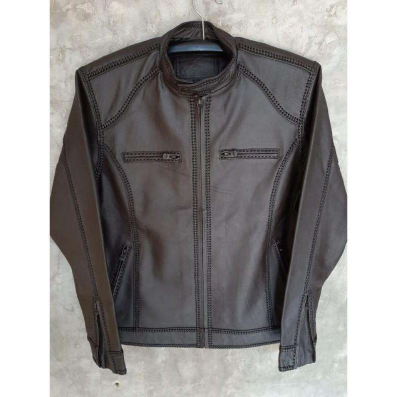 Jual Jaket Kulit Domba Asli 100% Original Asli - Coklat Spinil M - L ...