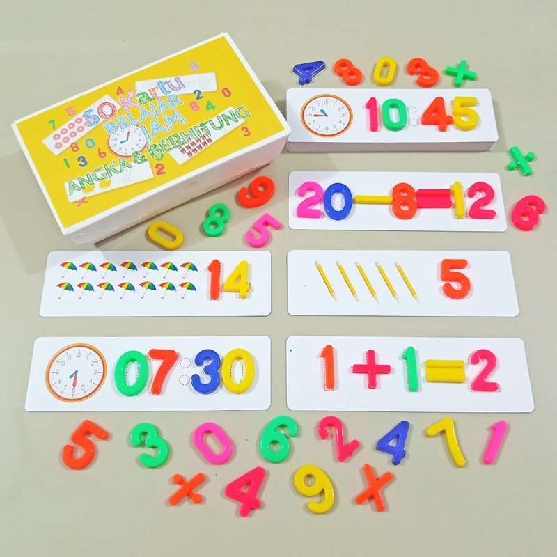Promo Mainan Edukasi Mengenal Jam, Angka Berhitung Flashcard 50 Kartu Diskon 28% Di Seller Agn ...