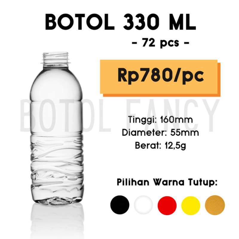 Jual Botol Plastik 330ml / Botol AMDK 330ml / Botol PET 330ml [72 pcs ...