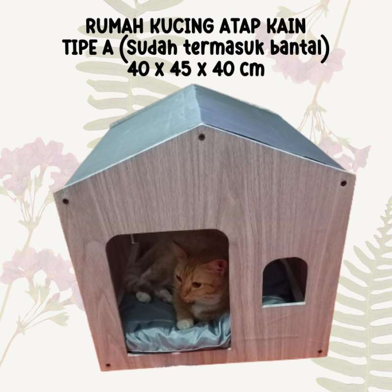 Jual Rumah Kucing Tipe A (40X45X40) 1 Set - Rumah Kucing Rakit / Bantal ...