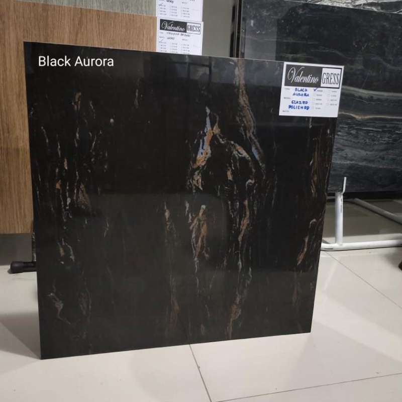 Jual GRANIT 60X60 BLACK AURORA GLAZED POLISH - VALENTINO GRESS di Seller Naura Keramik - Kab ...