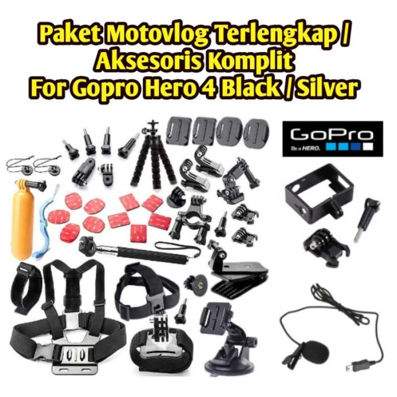 Jual PAKET MOTOVLOG MOUNTING LENGKAP GOPRO HERO 4 MIC CLIP ON FRAME ...