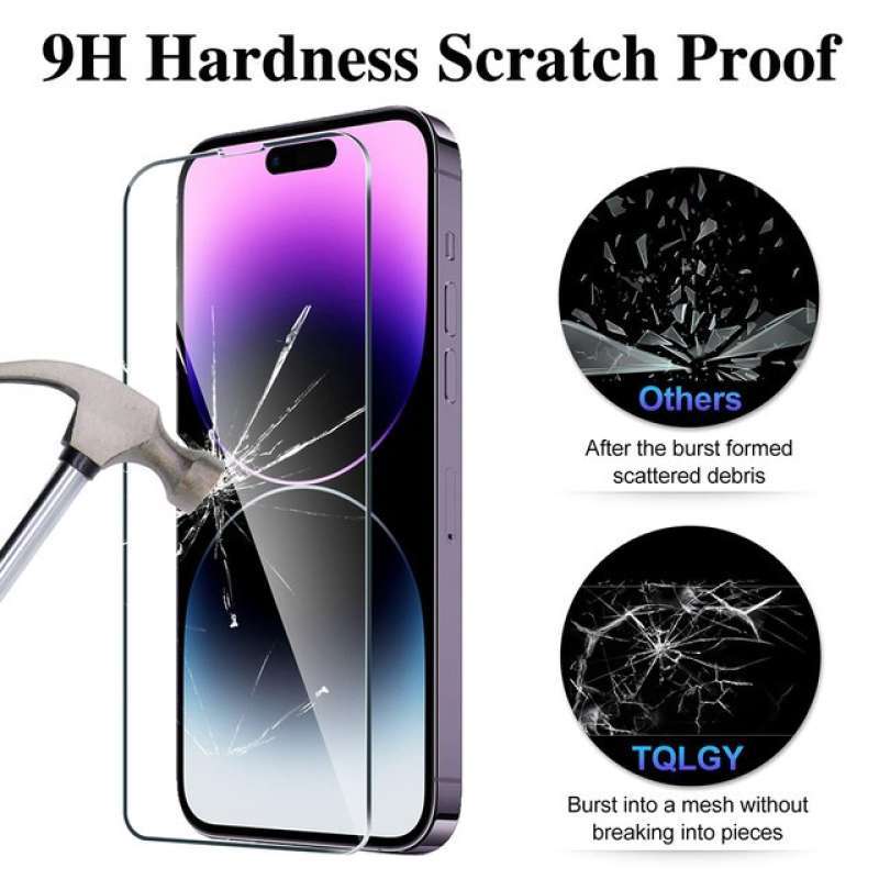 Promo iPhone 14 13 12 Pro Max Tempered Glass Clear Anti Gores Kaca ...