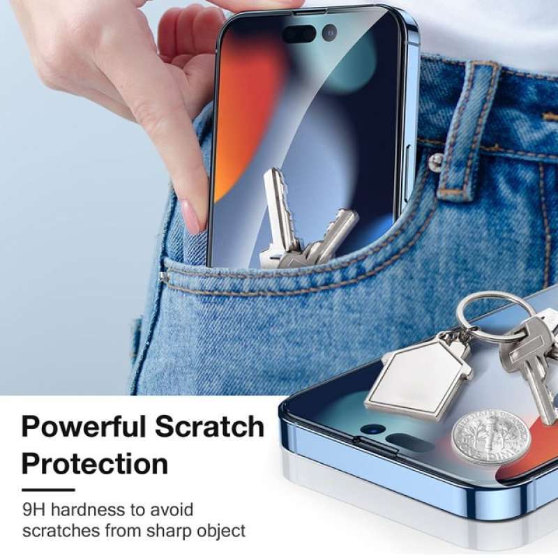 Promo iPhone 14 13 12 Pro Max Tempered Glass Clear Anti Gores Kaca ...