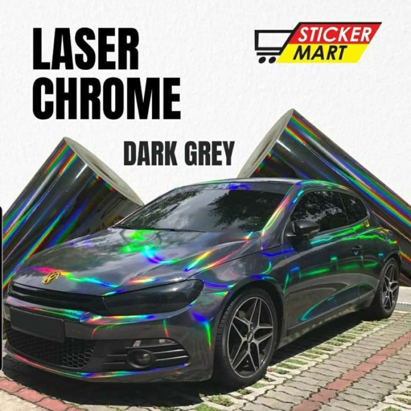 Jual Sticker Infinity Wrap Mobil Laser Chrome Shift Effect Black Dark ...