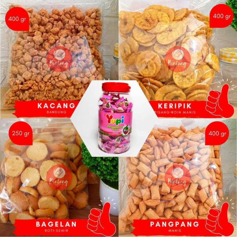 Jual Paket Komplit 1 (kcg Bandung, Bagelan, Pangpang, Pisang Koin, Yupi) Di Seller Bintang Snack ...