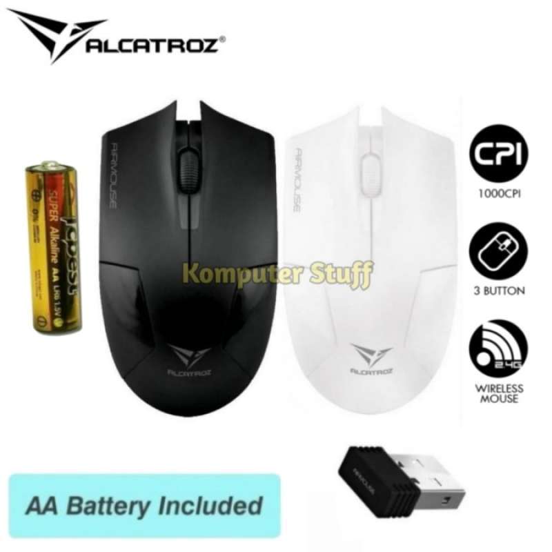 Jual Mouse Wireless Alcatroz Airmouse 1000Cpi 2.4Ghz Free Batrai di ...