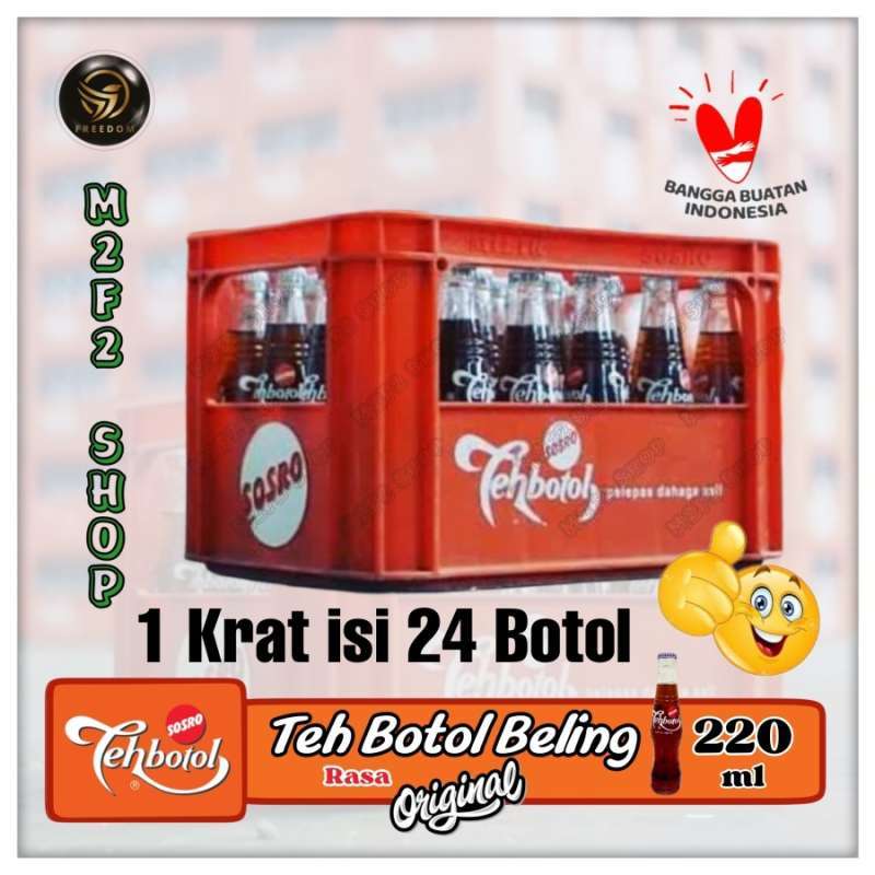 Promo Teh Botol Sosro Beling Kaca + Krat - 220 Ml (kemasan Kratan ...