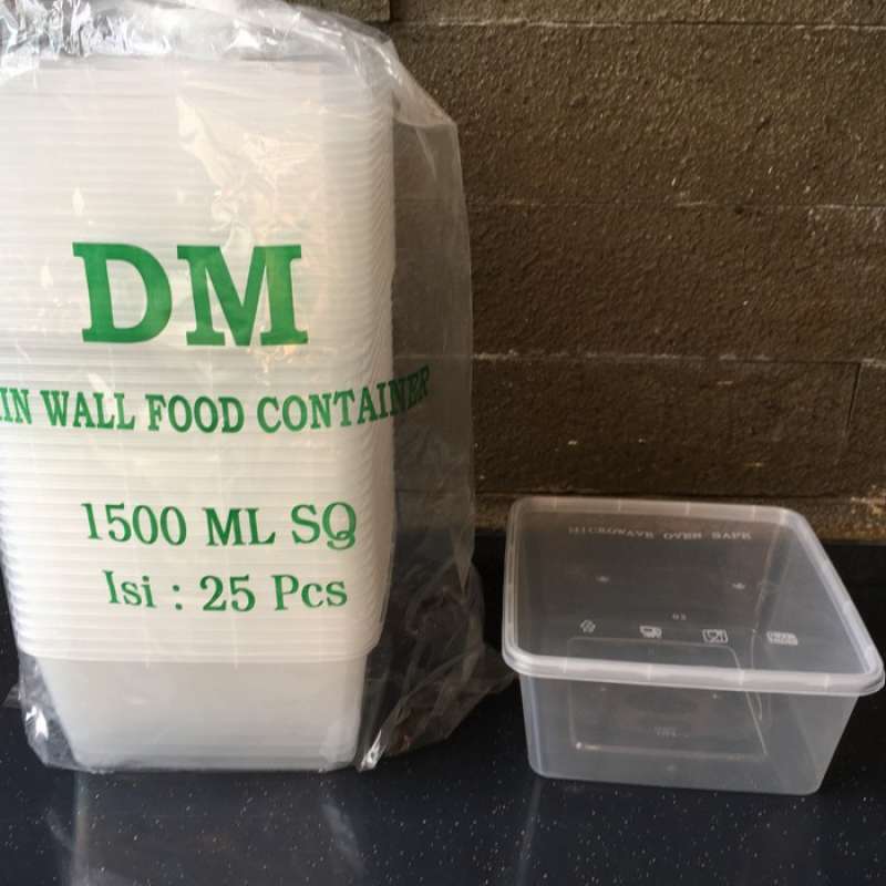 Jual Promo Kotak Makan Persegi 1500ml Box Thinwall Food Container