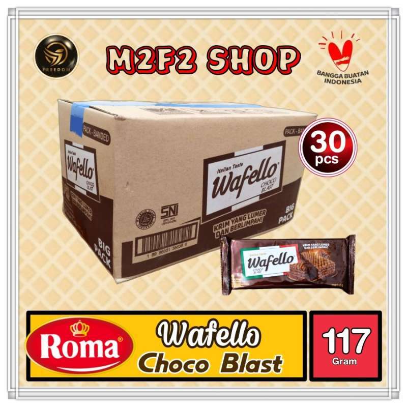 Promo Roma Wafer Wafello Choco Blast | Krim Cokelat - 117 gr (Kemasan ...