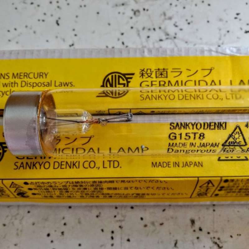 Jual Paket Sankyo Denki 15W Anti Virus Uvc T8 Asli Japan G15T8 Uv di ...