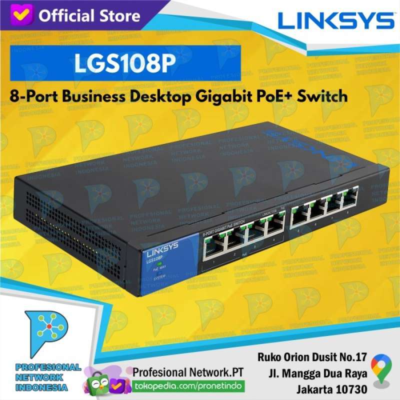 Promo Linksys Lgs108P-Ap, 8-Port Desktop Business Gigabit Poe Switch ...