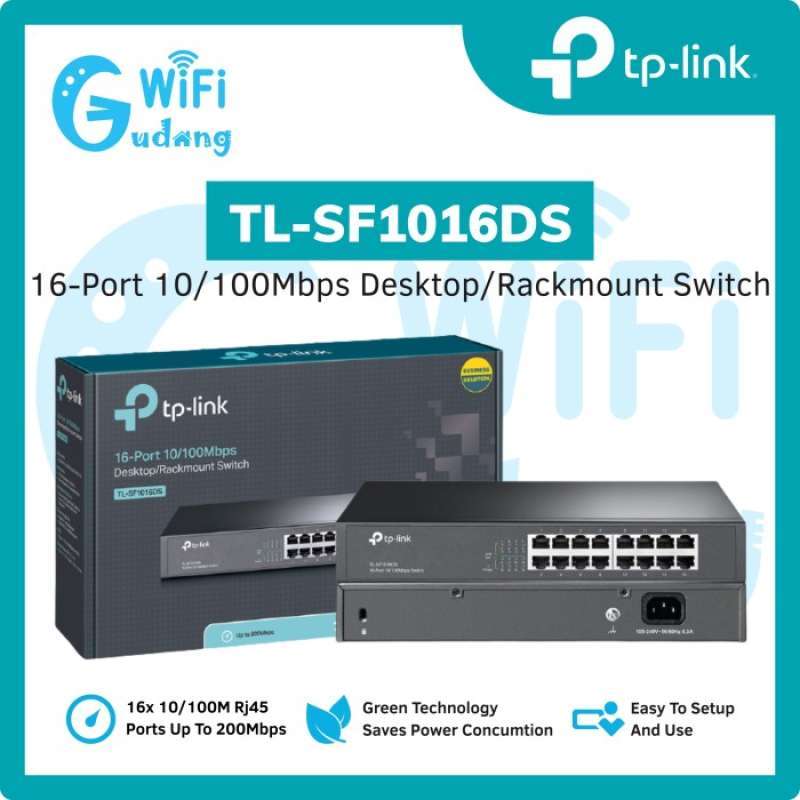 Promo Tp-Link Tl-Sf1016Ds 16-Port 10/100M Switch, 16 10/100M Rj45 Ports Diskon 10% di Seller ...