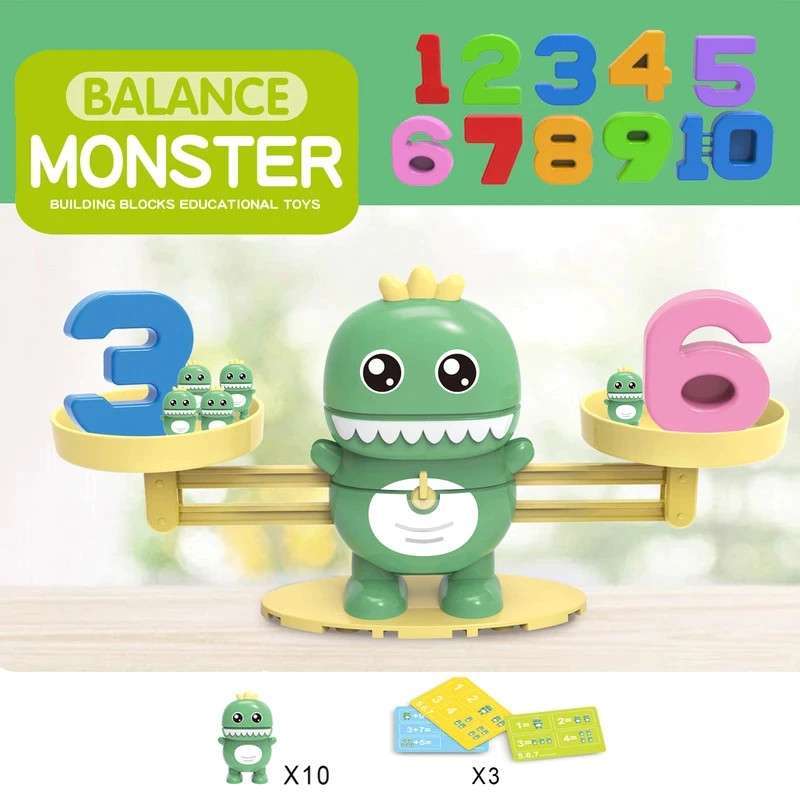 Jual Mainan Balance Monster Montessori Belajar Matematika Timbangan ...