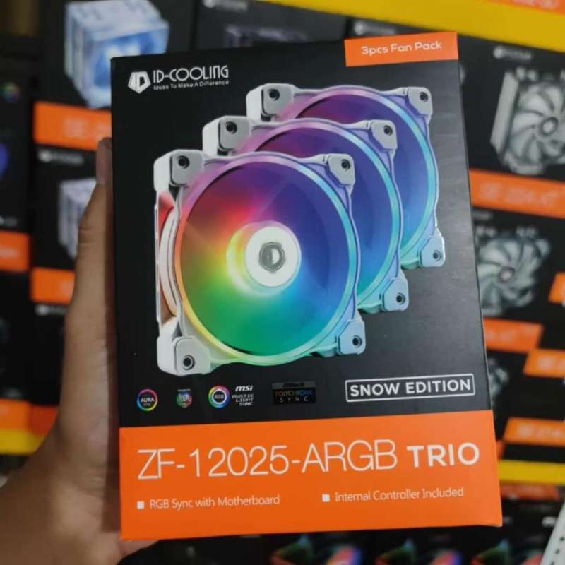 Jual ID-COOLING ZF-12025 ARGB TRIO SNOW 120mm Addressable LED Sync PWM ...